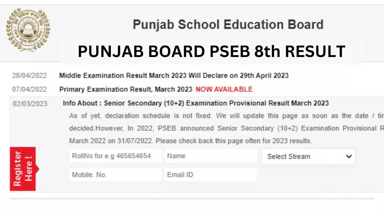 Punjab Board PSEB 8th Result 2023 Declared on Pseb ac in: PSEB Class 8th Result 2023 Declared ...